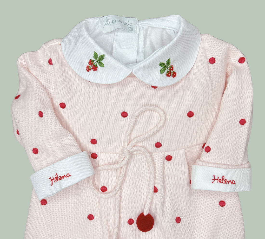 Macacão Luisa e body Moranguinho personalizado - 2 peças - Uli & Marie